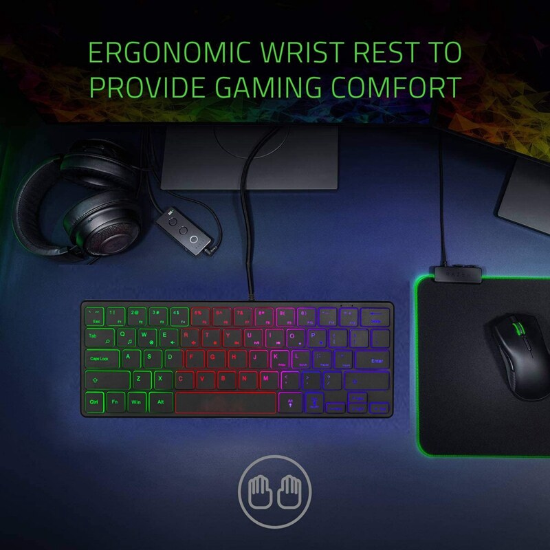 RGB Backlit Mini Compact 64 Key Gaming Keyboard External LED Keyboard ...