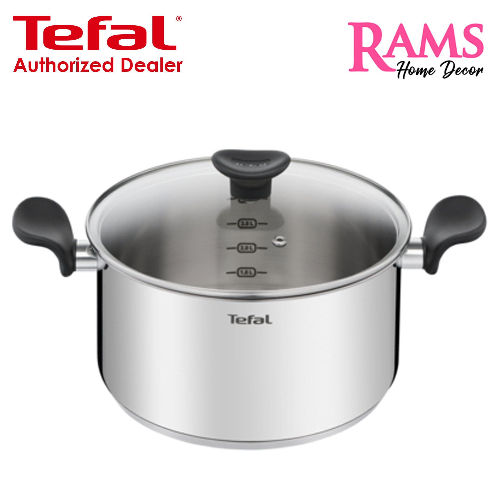 Tefal Primary Stainless Steel Stewpot & Stockpot / 24cm Stewpot with Lid / 28cm Stockpot with ...