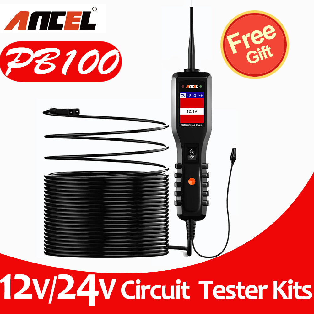 Ancel PB100 12โวลต์24โวลต์ชุดทดสอบวงจรแรงดันไฟฟ้าในปัจจุบันแบบบูรณาการ ...