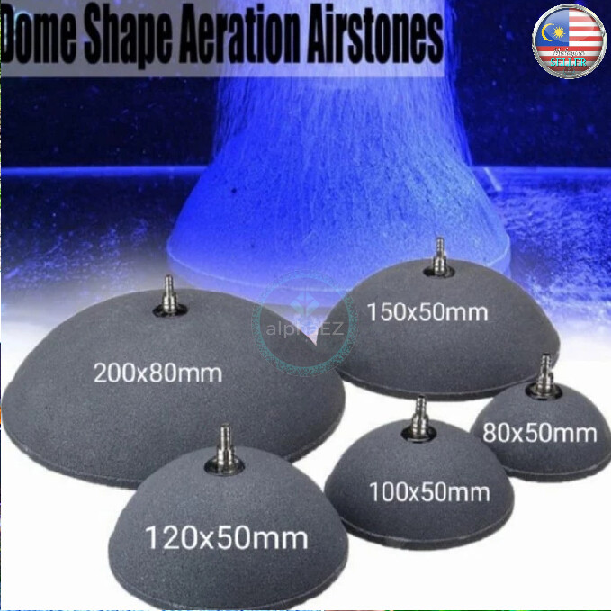 DOME HEMISPHERE Air Bubble Disk Stone Aquarium Aerator Fish Tank Pump ...