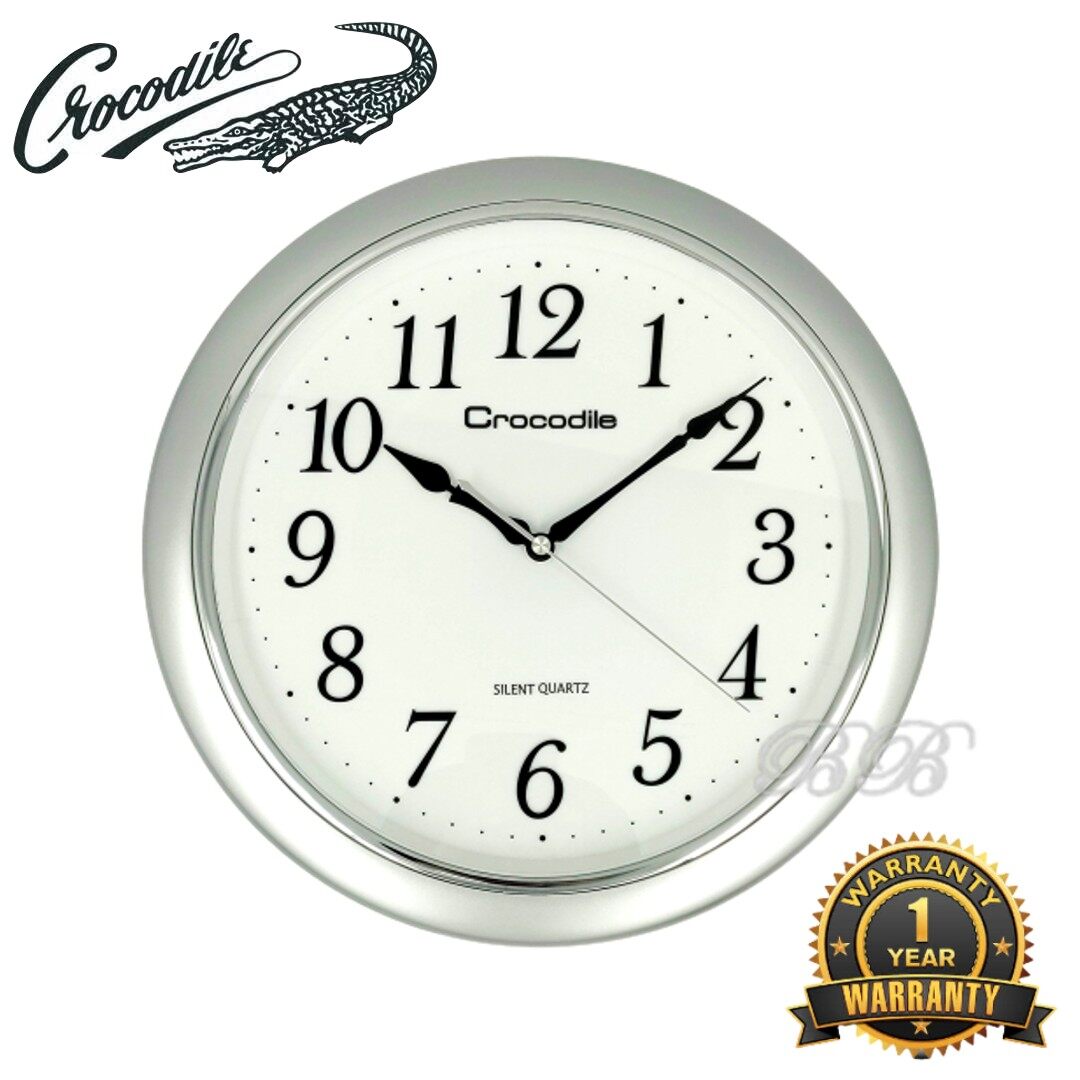 100% ORIGINAL CROCODILE Quiet Sweep Movement Analogue Wall Clock (Jam ...
