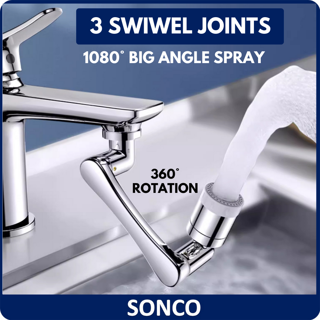 Full Metal 1080° Rotatable Faucet Extension Universal Swivel Faucet ...