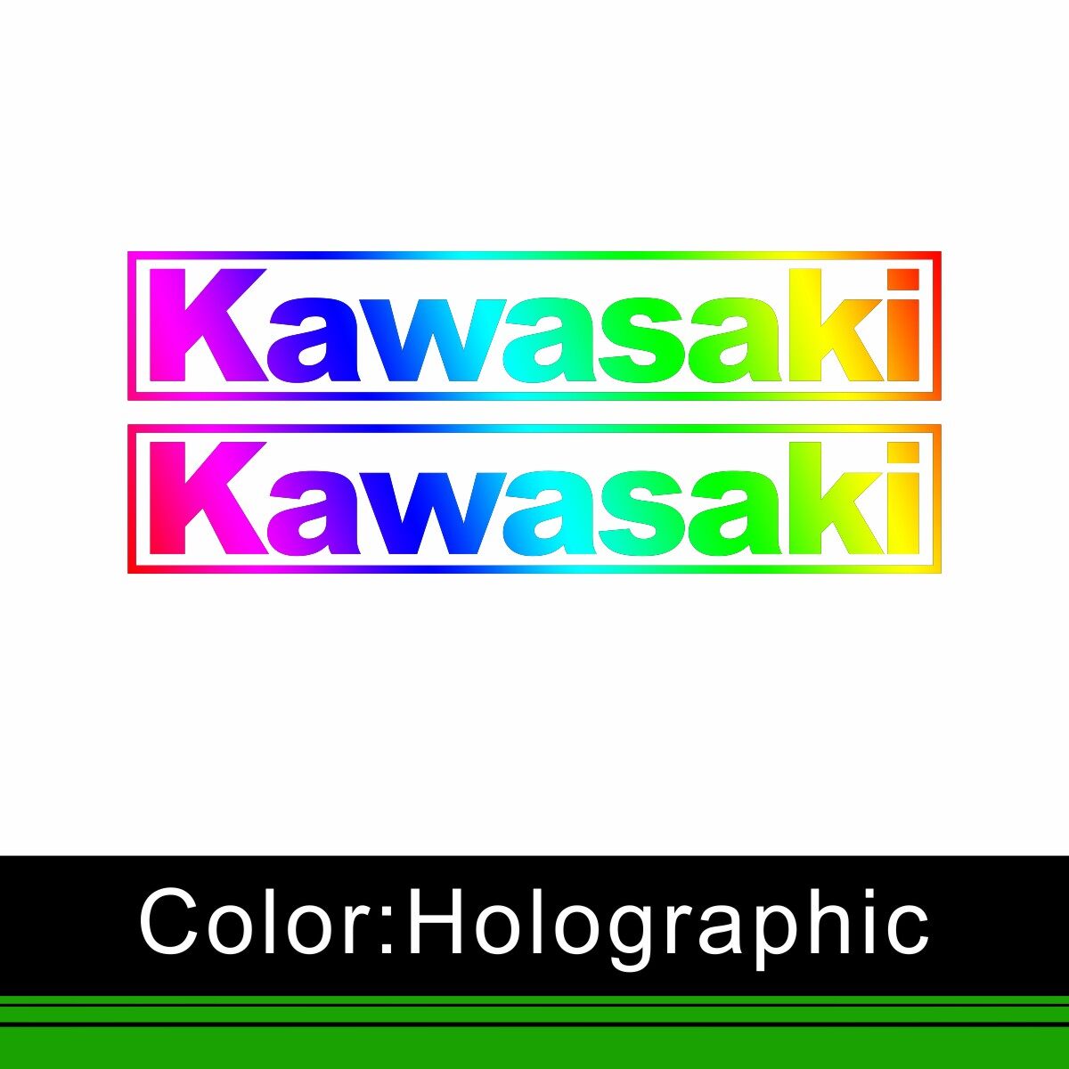 Vinyl Reflective Motorcycle Green Stickers Front Fork Decals Logo For ...