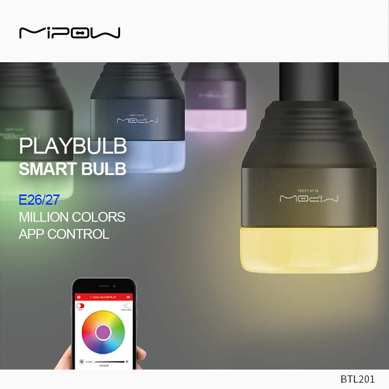 MIPOW Playbulb LED E26/E27บลูทูธสมาร์ทหลอดไฟเมจิกหรี่แสงได้ปลุกแสงบลูทูธ APP ควบคุม RGB หลายสี ...
