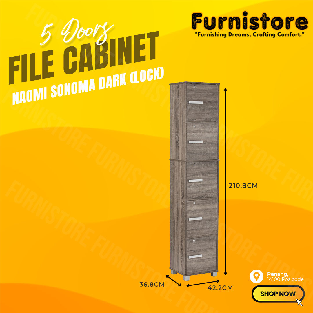 Furnistore 5 Doors Shelf cabinet /5 Compartment Shelf with Doors/5 ...