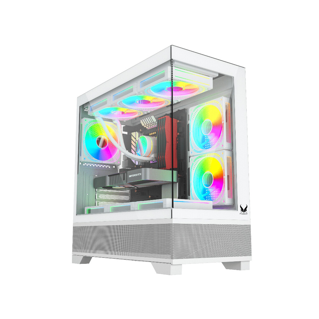 Invasion D-6000 Tempered Glass M-ATX Gaming Case - Black/White | Lazada