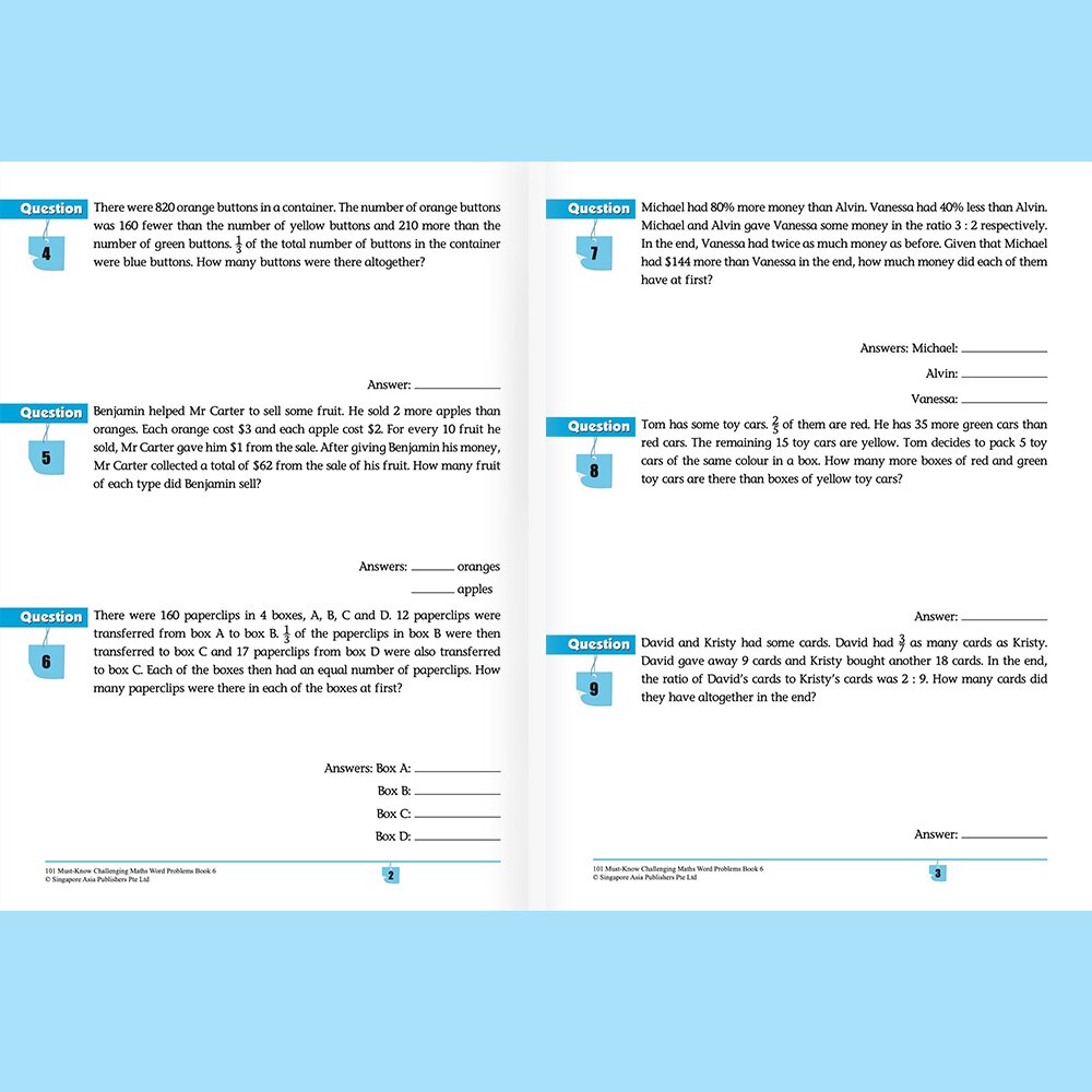 6 หนังสือ เรียน หนังสือ SAP Education 101 Challenging Maths Word ...