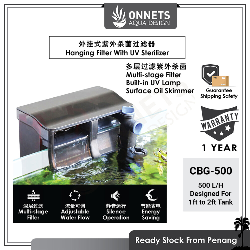 Aquarium UV HOB Hanging Filter 1ft 3ft Fish Tank Surface Oil Skimmer ...