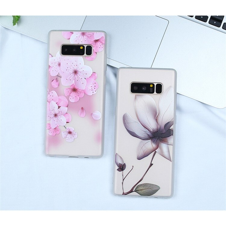 เคสโทรศัพท์ออกแบบลายดอกไม้ TPU ซิลิโคนนิ่มด้าน,สำหรับ Samsung Galaxy Note 9 / Note 8 / A8 (2018 ...