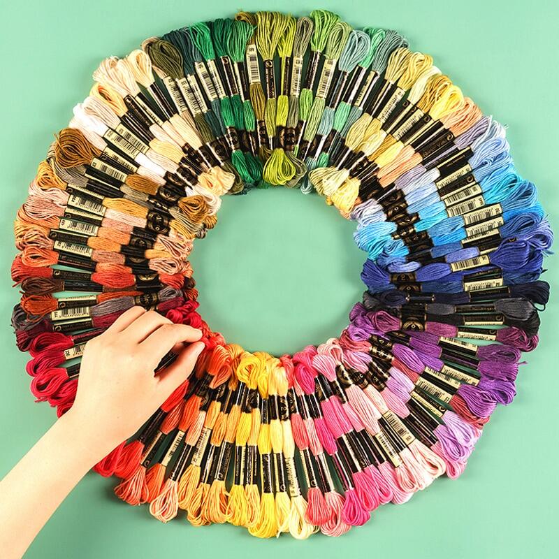 New 50/100/200/447Colors Embroidery DIY Silk Line Branch Threads ...