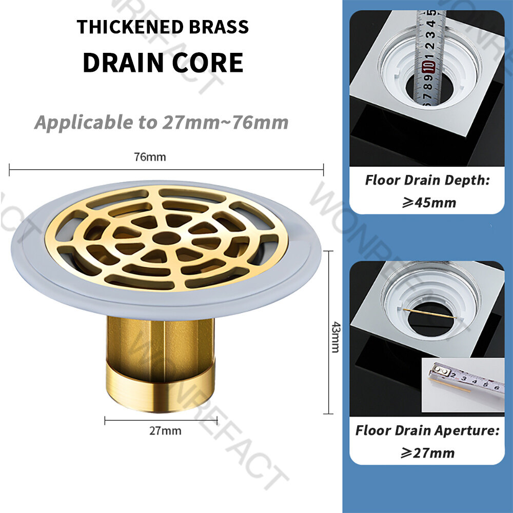 Brass Deodorant and Insect-proof Floor Drain Core Sewer Drain Filter ...