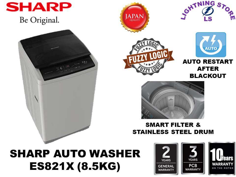SHARP FULLY AUTO WASHING MACHINE 8.5KG ES821X | Lazada