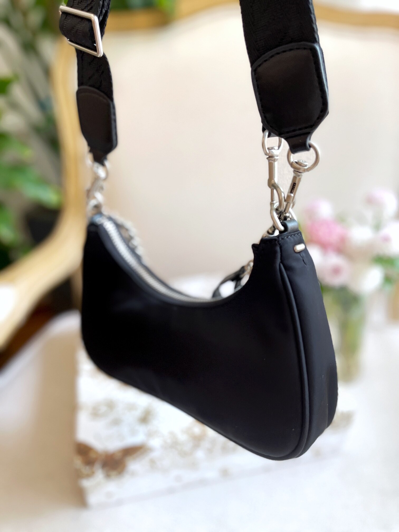 Tory burch TB underarm bag Tote Bags wide shoulder strap chain design ...