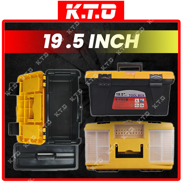 Yellow High Quality Plastic Pvc Tool Box 2 Layer Box Tray Storage ...