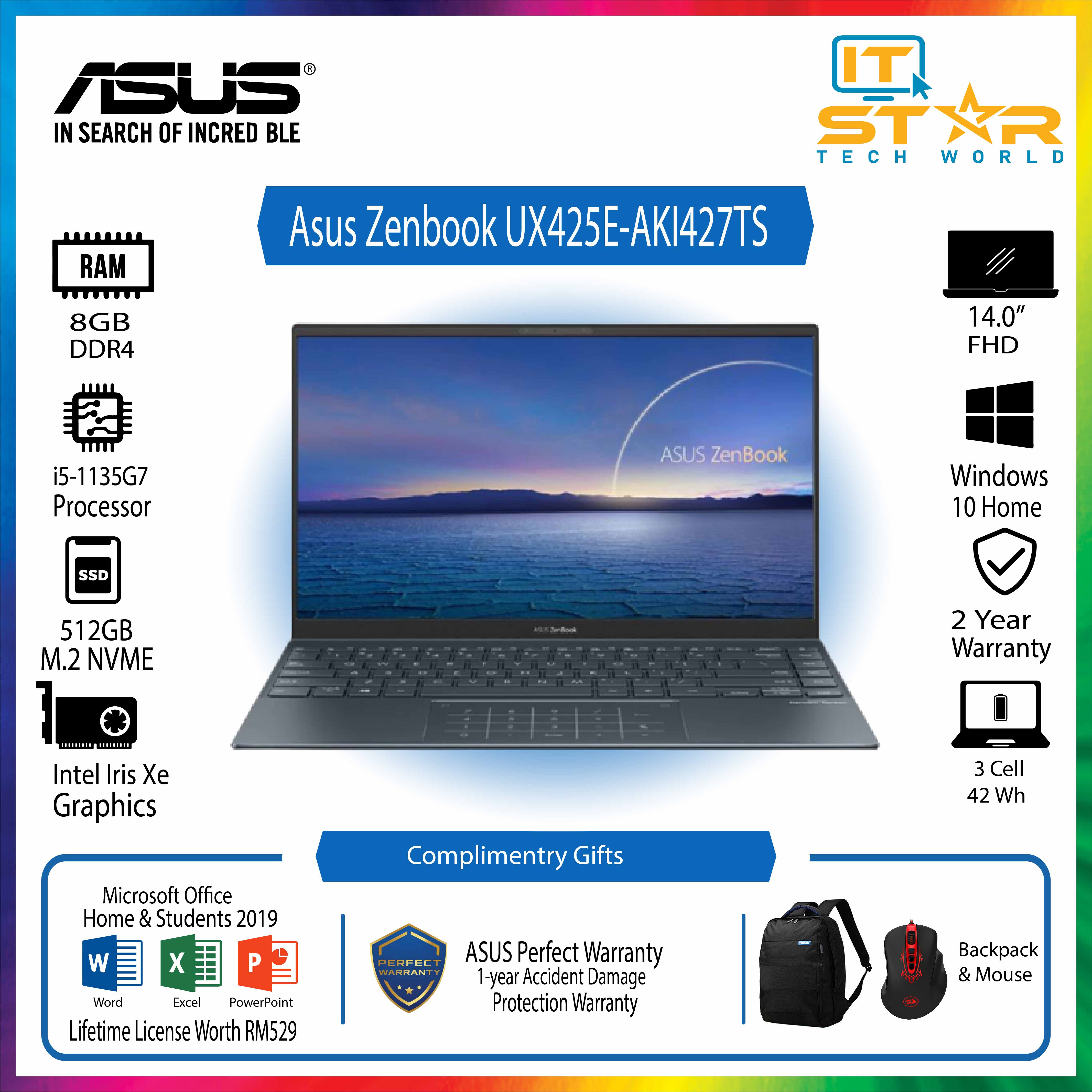 Asus Zenbook UX425E-AKI427TS – Intel i5-1135G7 |RAM 8GB | 512GB SSD ...