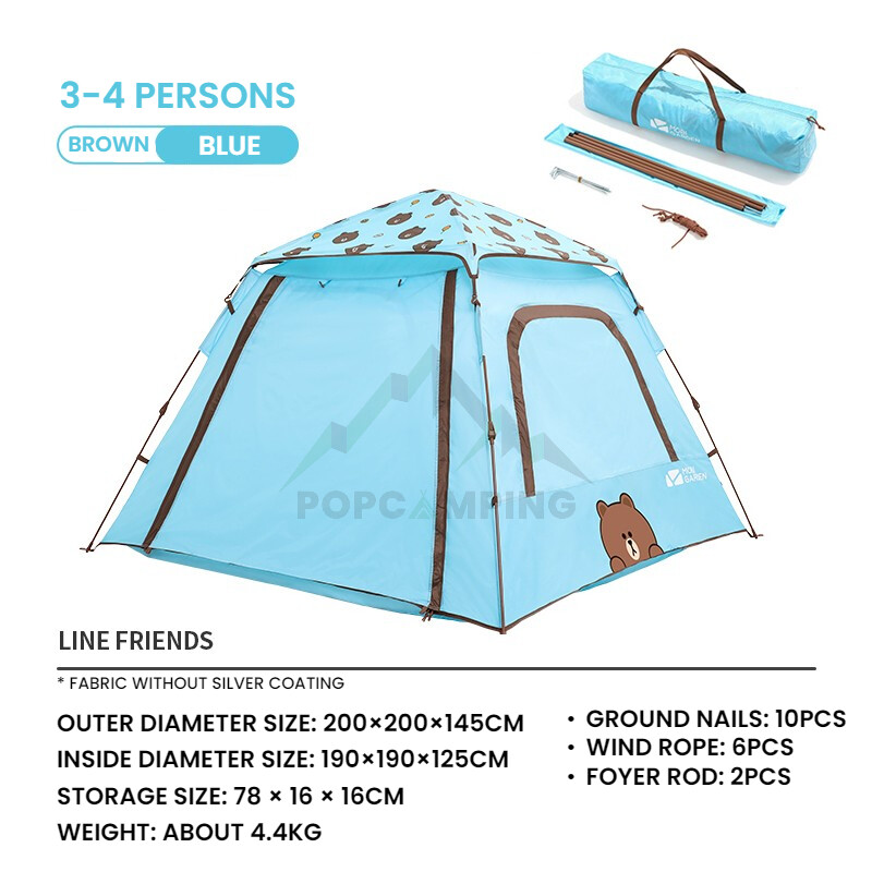 Mobi Garden LINE FRIENDS co-branded tent fully automatic outdoor ...