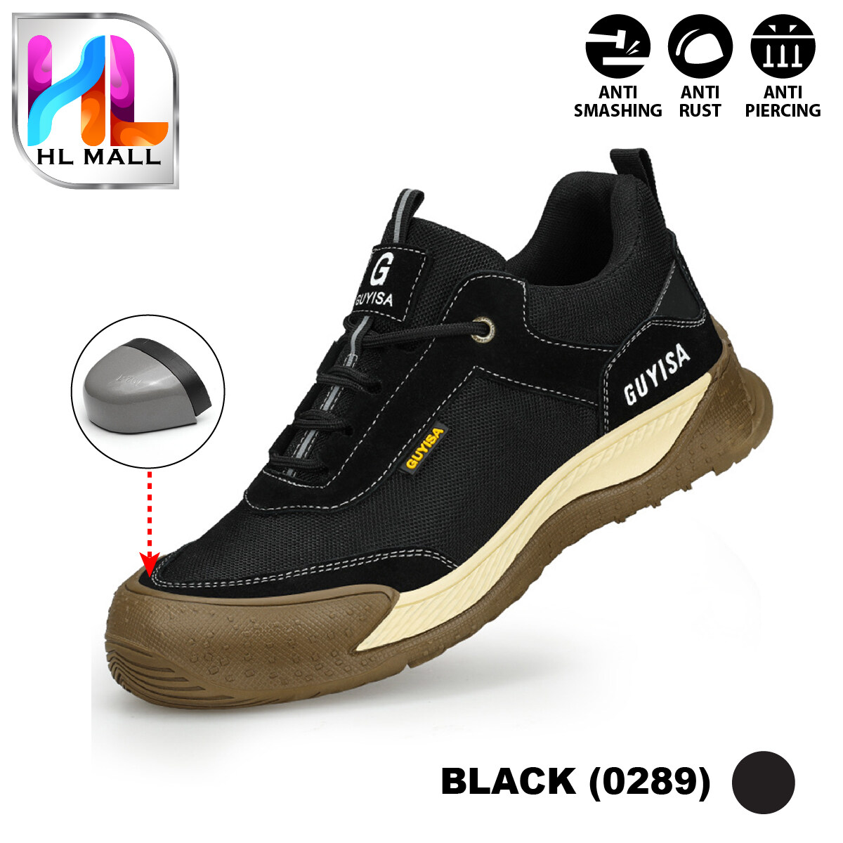 HL MALL Safety Shoes Anti-Smashing Anti-Piercing Protective Steel Toe ...