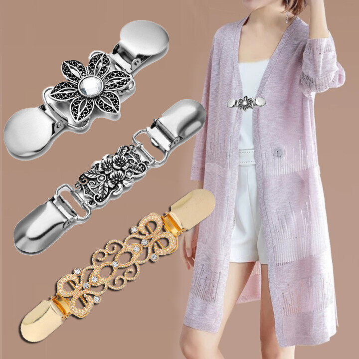 Sweater Shawl Clips Dresses Cardigan Collar Brooch Clip Vintage Shirts ...