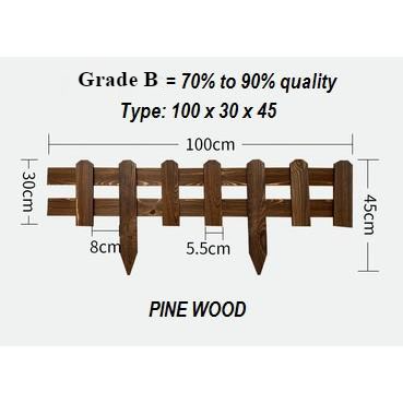 Garden Fence Pagar Kayu Taman Pine Wood Fencing Timber Fence | Lazada