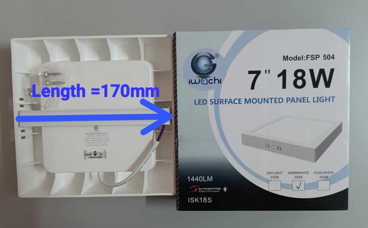 IWACHI ( 7"/9” ) SURFACE MOUNTED PANEL LED Downlight with Sirim Approve ...