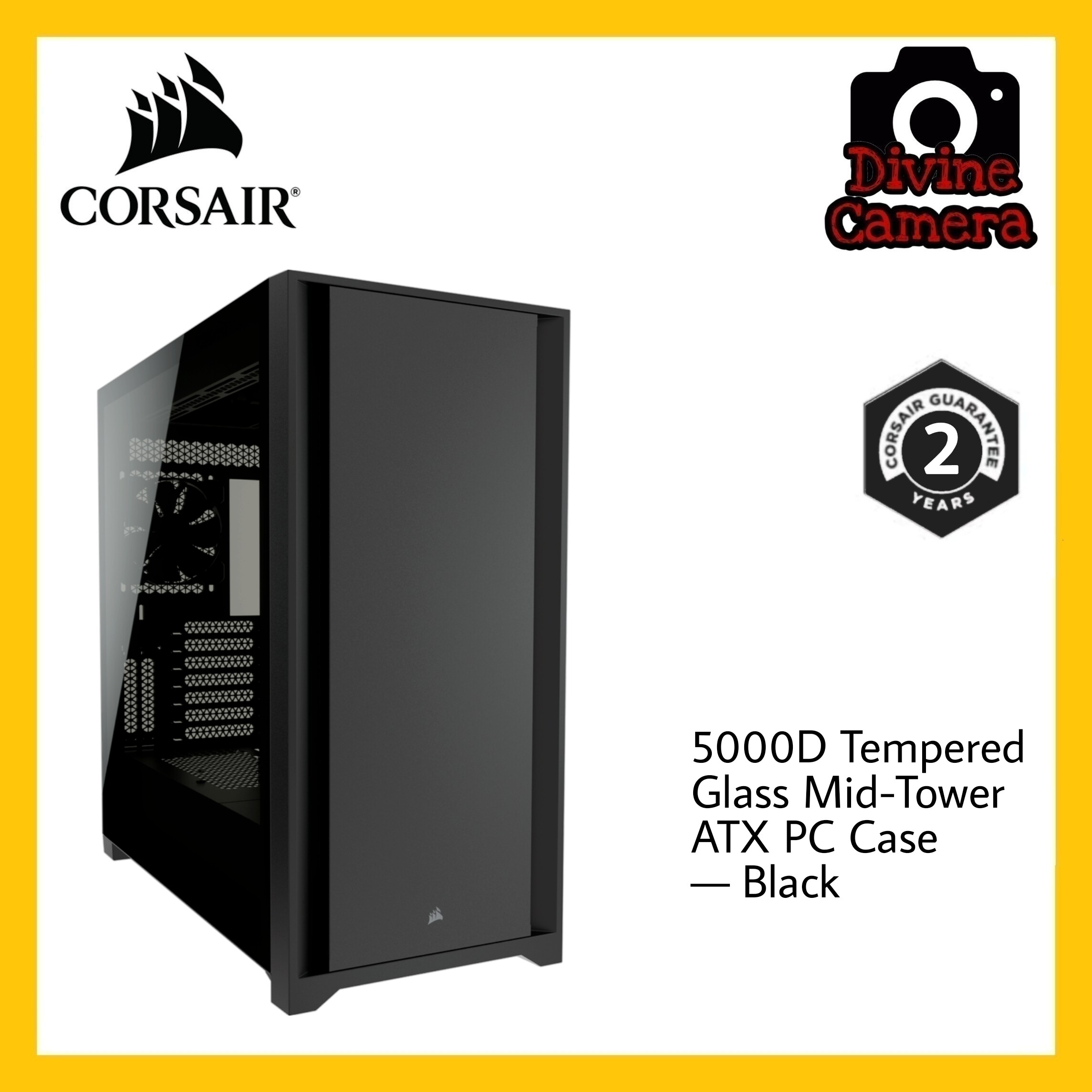 Corsair 5000D Tempered Glass Mid-Tower ATX PC Case — Black / White | Lazada