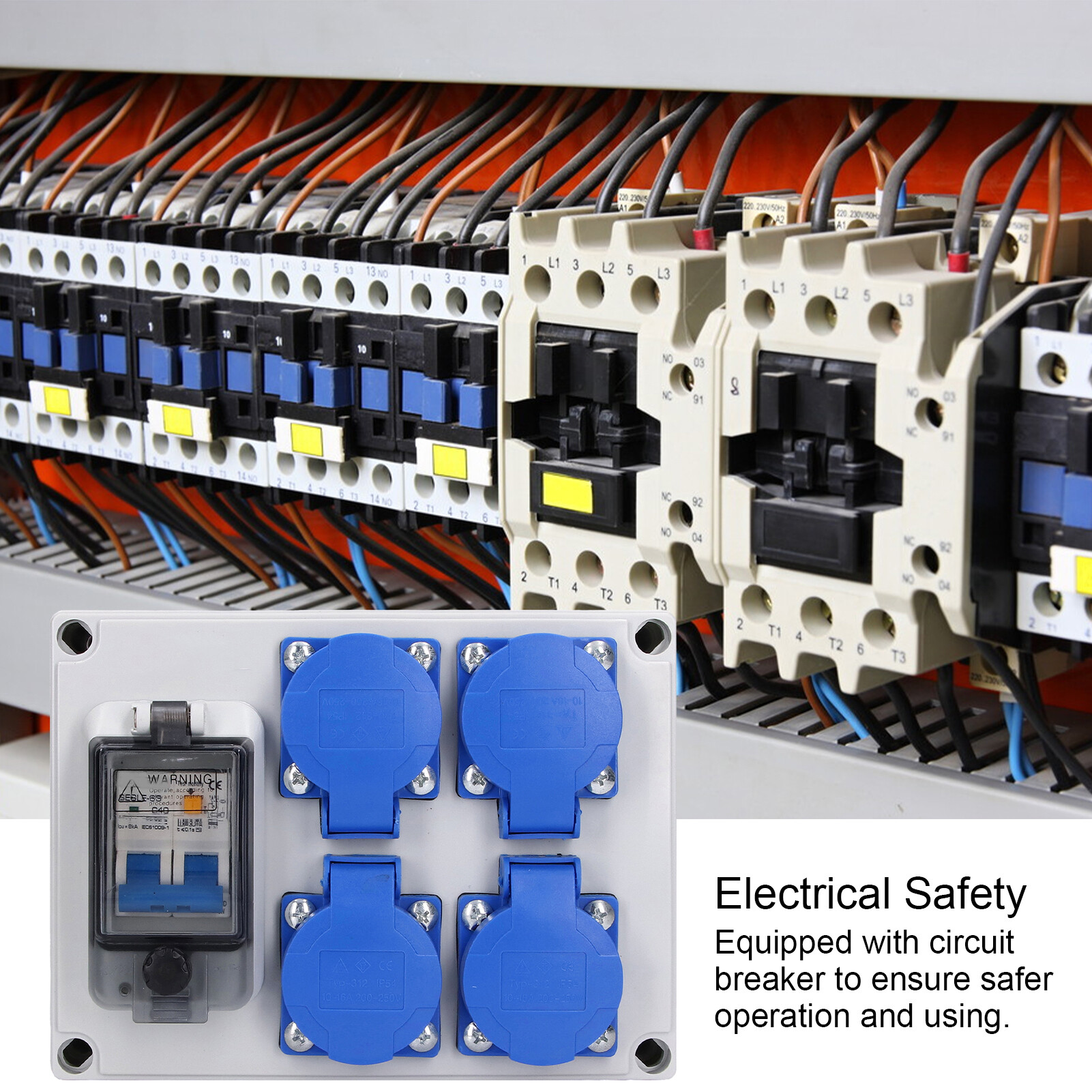 200-250V 10-16A Wall Socket Dual German Power Outlet Box Waterproof ...