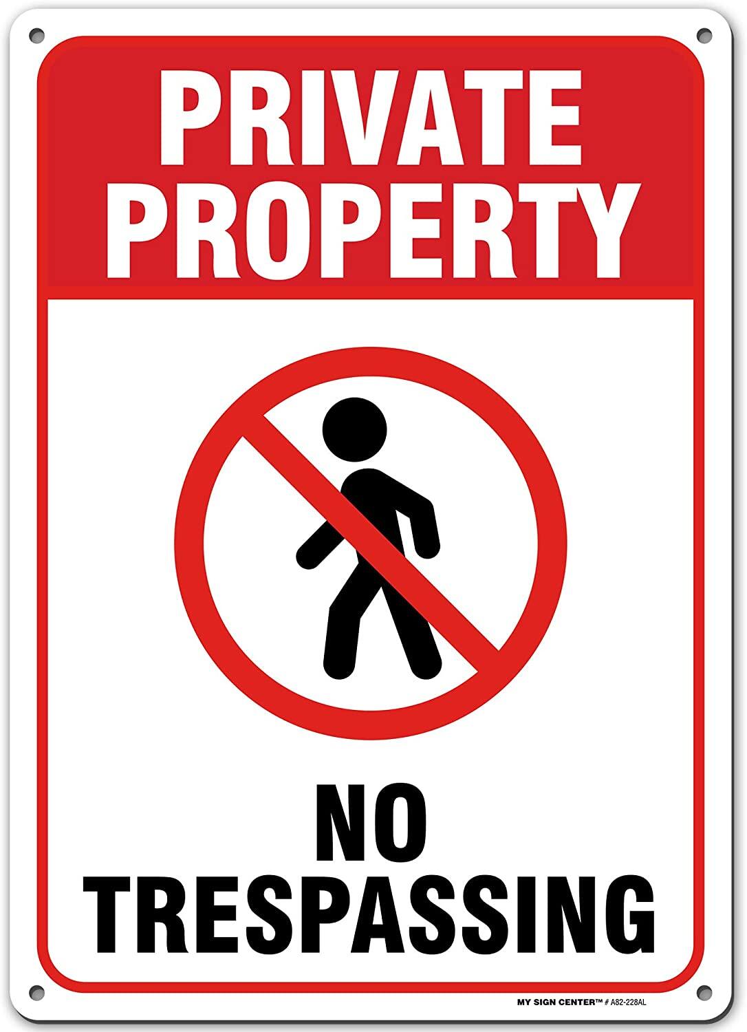 Private Property No Trespassing Sign ” x ” Industrial Grade Aluminum ...