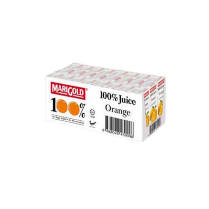 MARIGOLD Orange Juice 100% / Jus Oren 100% 200ml x 24 | Lazada