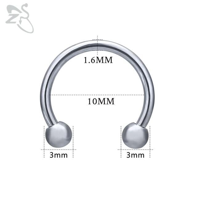 ZS แหวนจมูกสเตนเลสสตีล316L 1ชิ้น,แหวนเจาะจมูก14G 16G เจาะหูใบหูจิวเวลรี่ผู้ชายผู้หญิง - Baiyun ...