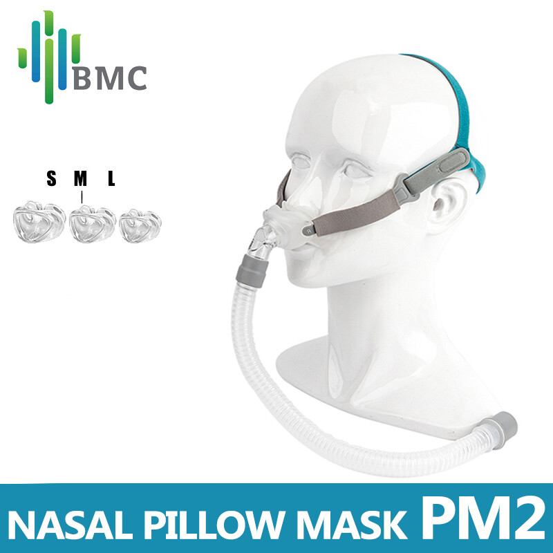 BMC P2 Nasal Pillow Mask With Headgear Silicon Gel Cushions For CPAP ...