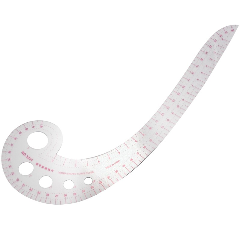 11.8" Long Comma Shaped Plastic Transparent French Curve Ruler Spline ...