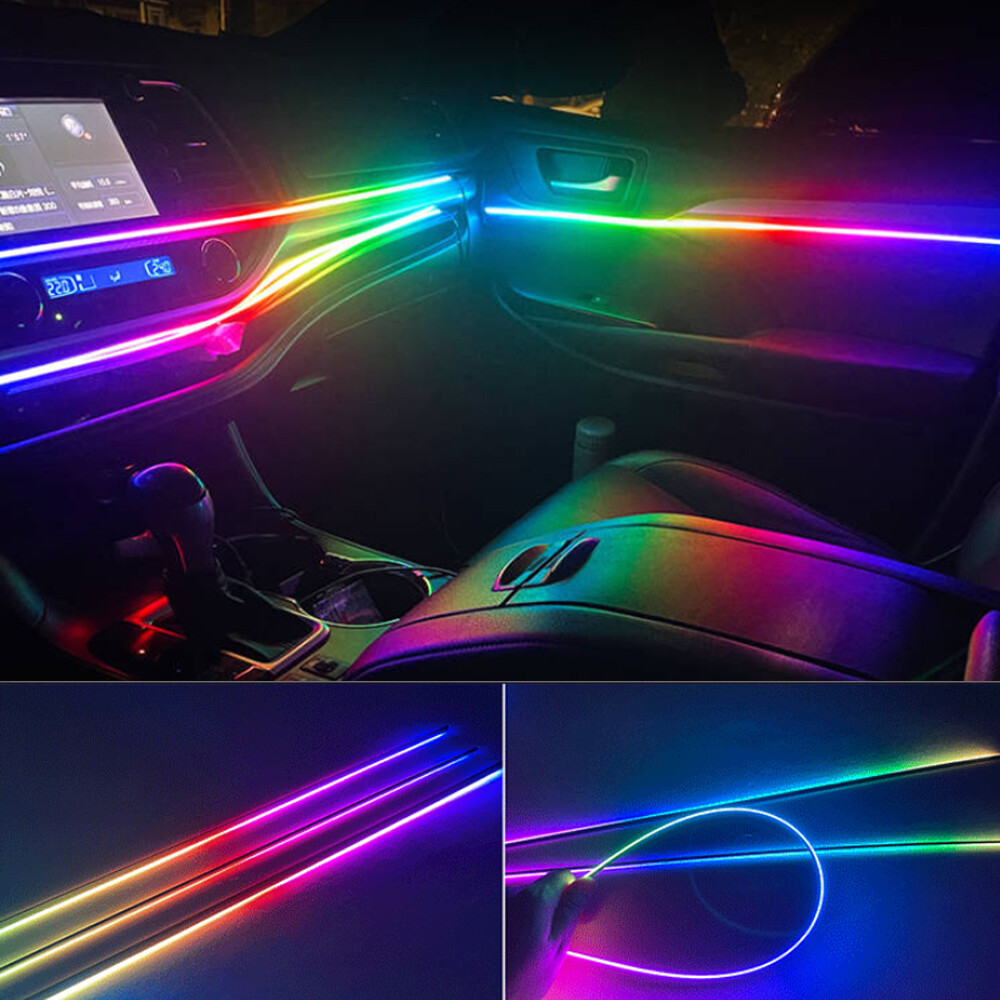 KALADA 18 IN 1 Symphony LED Car Atmosphere Lights RGB 64 Color Interior ...