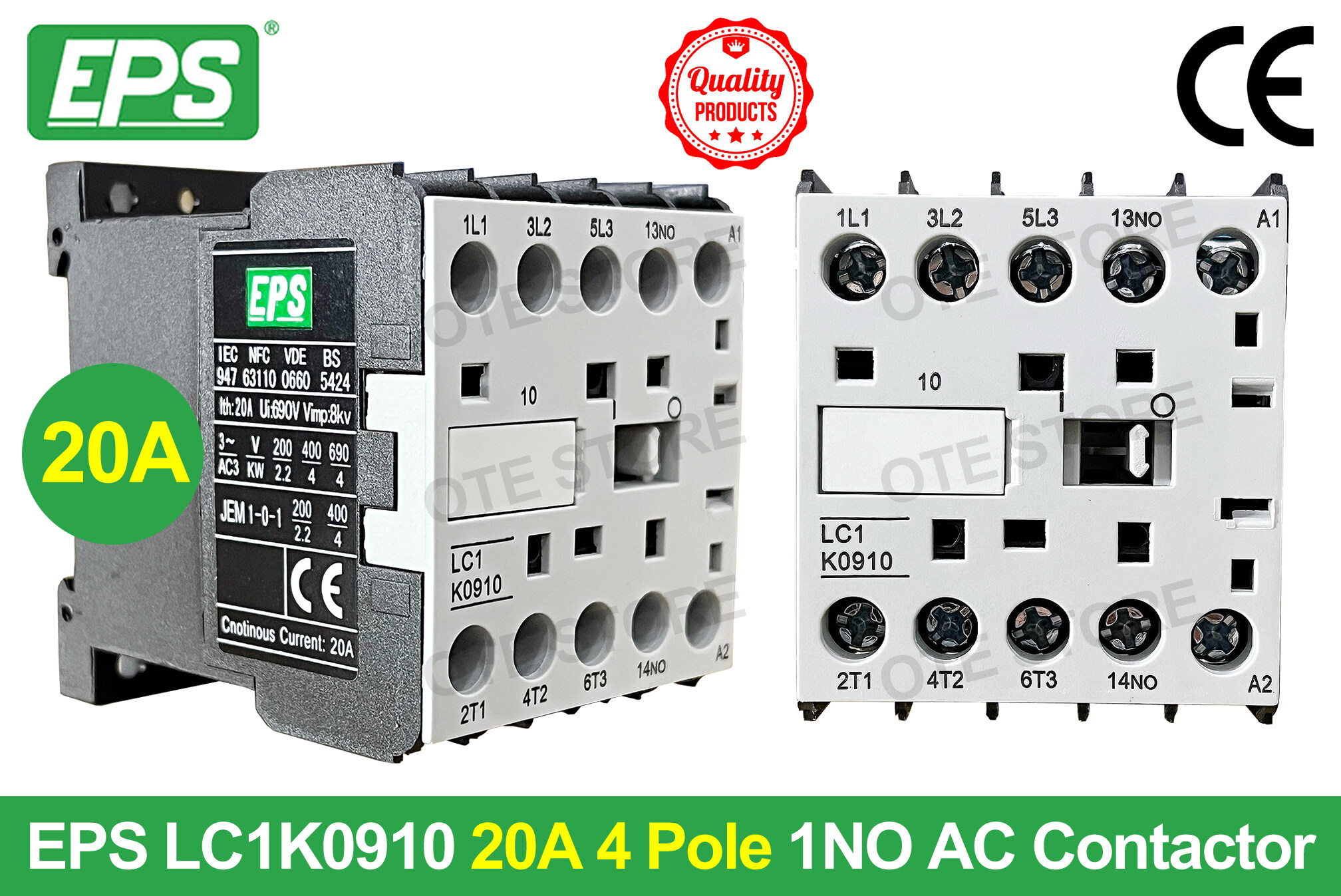 EPS HJCH8 Series LC1K0910 40A 63A 2 Pole 4 Pole AC Contactor | Lazada EPS HJCH8 Series LC1K0910 40A 63A 2 Pole 4 Pole AC Contactor | Lazada