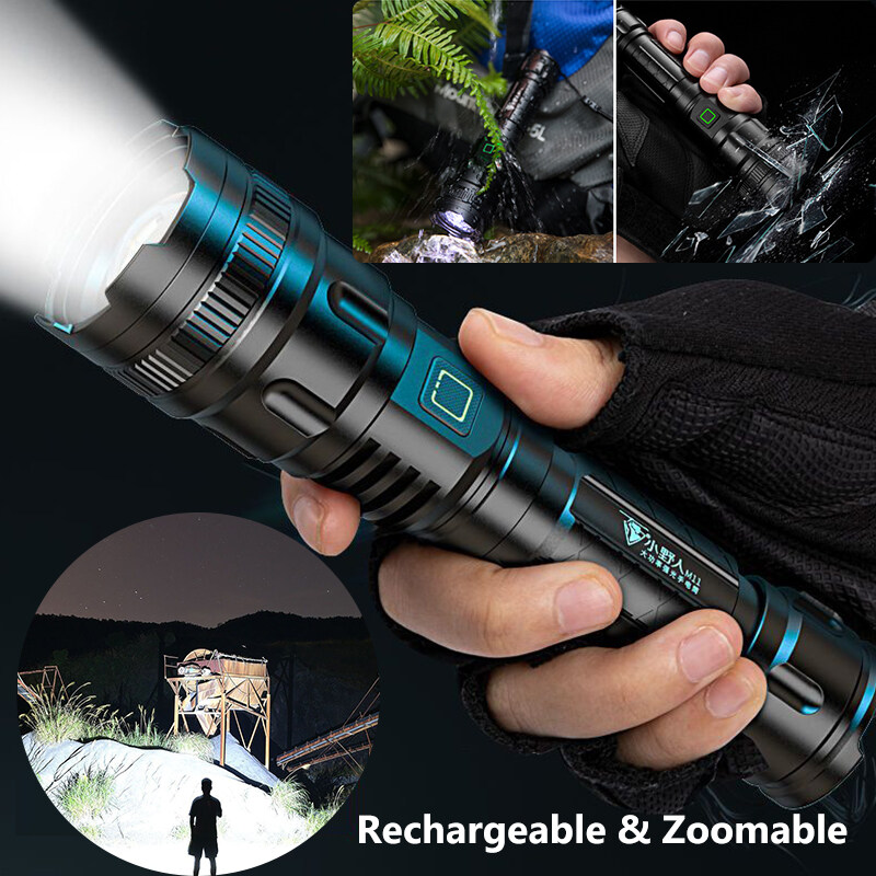 XPE T8 Torch light Rechargable LED High Lumen Flashlight USB ...