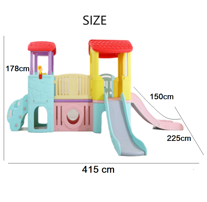 Kindergarden Kid Giant Playground Double Slide Stair Play Set Indoor ...