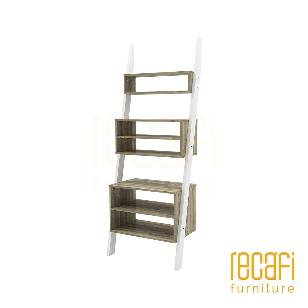 Recafi Furniture Leaning Bookshelf / 3 Tier Storage Rack / Rack Shelf ...