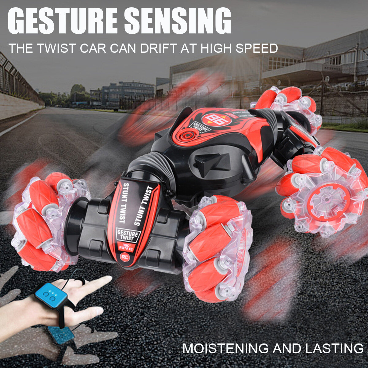 4WD 2.4GHz รีโมทคอนโทรล Stunt Car Gesture Induction บิด Off-Road Cars ...