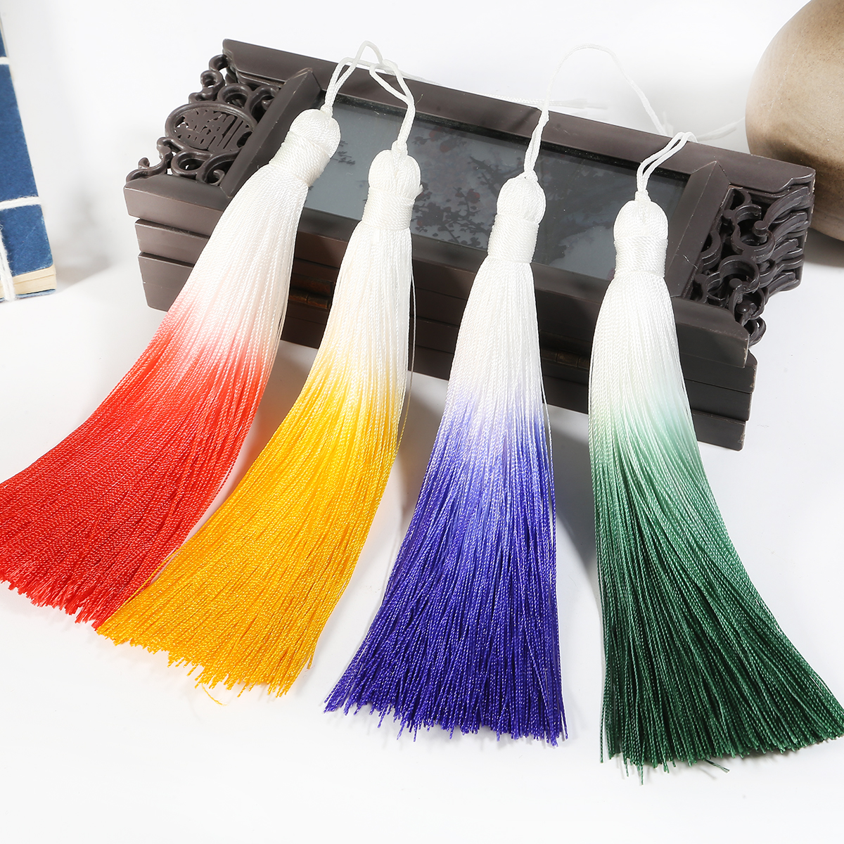 13cm Color Gradient Fringe Cotton Silk Tassel Charm Pendant Tassels For ...