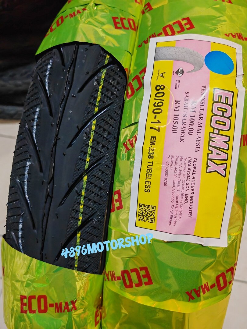 ECO MAX SOFT COMPOUND TUBELESS TYRE TAYAR TIRE EM238 BUNGA DIAMOND ...