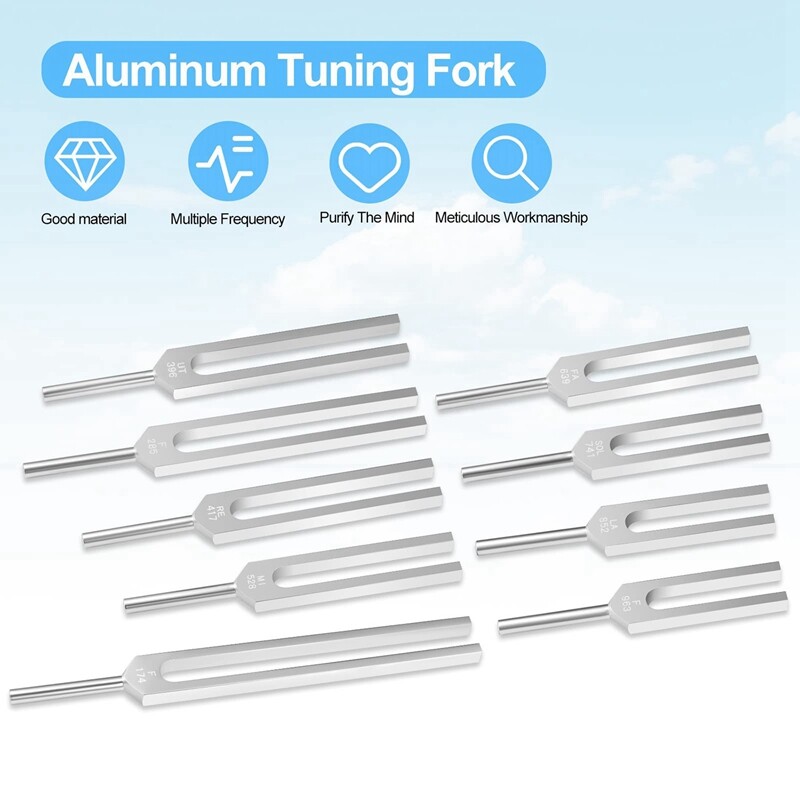 Tuning Fork Set - 9 Tuning Forks for Healing Chakra,Sound Therapy,Keep Body,Mind and Spirit in ...