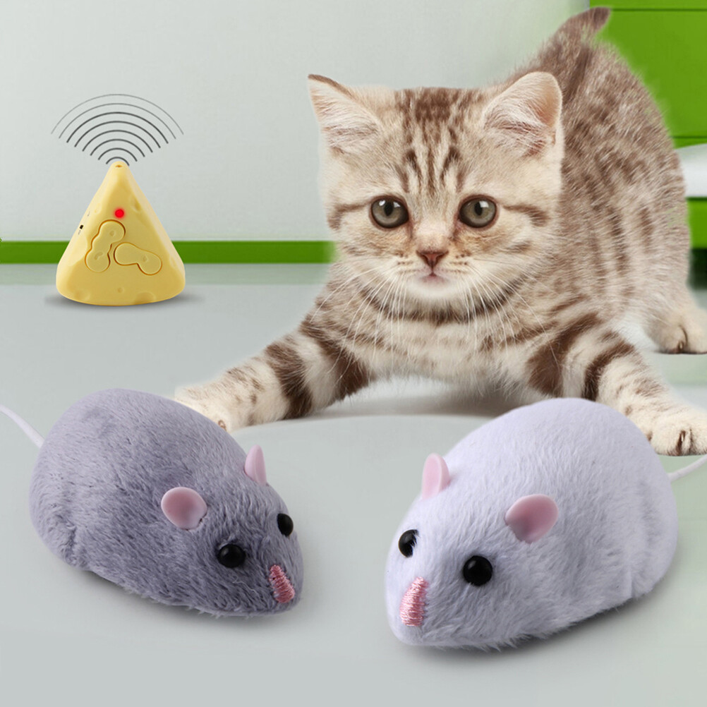 Mouse Plush Toy Remote Control Mouse Toy Cat Toys Realistic Comfortable ...