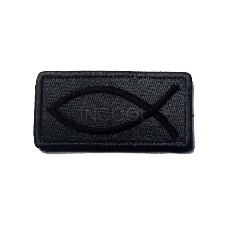 Embroidery Patch Jesus Fish Patch Christian Fish Symbol Tactical Emblem ...