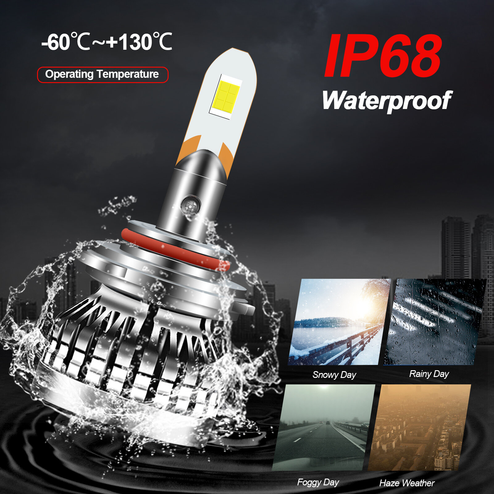 CarTnT 1คู่ไฟหน้ารถ Super Bright หลอดไฟ H4 H11 H7 H1 H3 9012 HIR2 Led 100W 20000LM 6500K Led ...