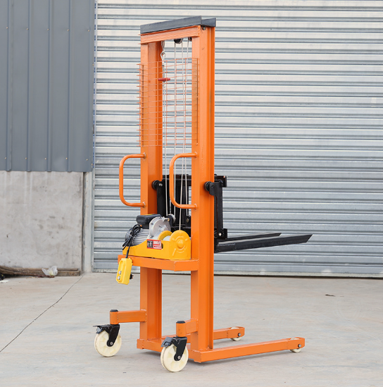 Manual 2m 2ton hydraulic forklift stacker lifting stacking small pallet ...