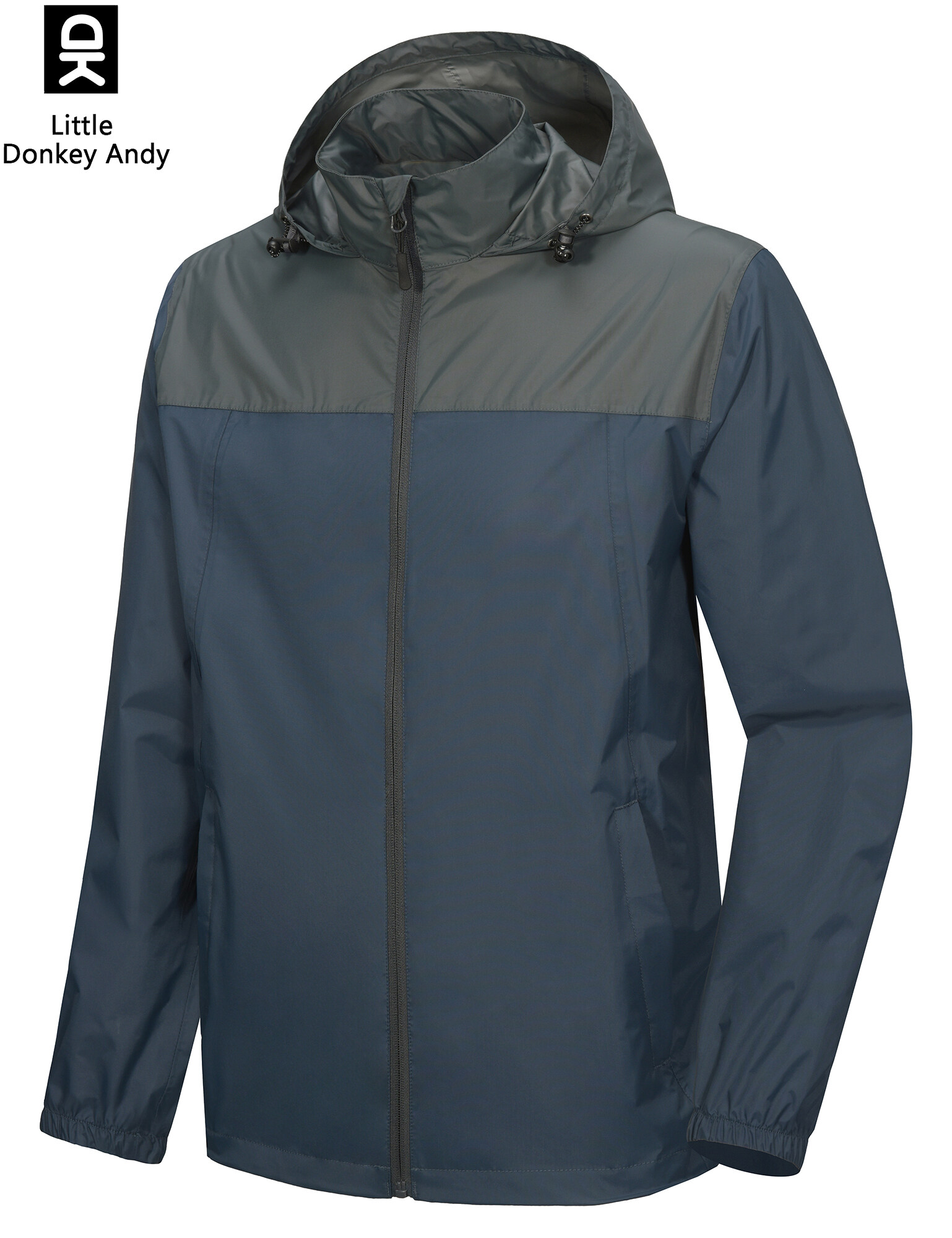 LittleDonkeyAndy Men's Waterproof Windproof Hooded Raincoat Outdoor ...