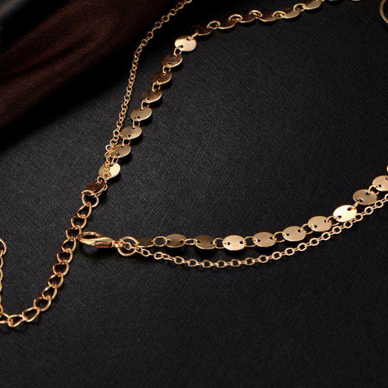 Vintage Casual Gold Sequins Long Tassel Star Choker Fashion Charm ...