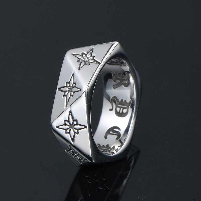 Jewelry Titanium Steel Retro Ring Chrome Cool Hearts Rings in US Size 7 ...