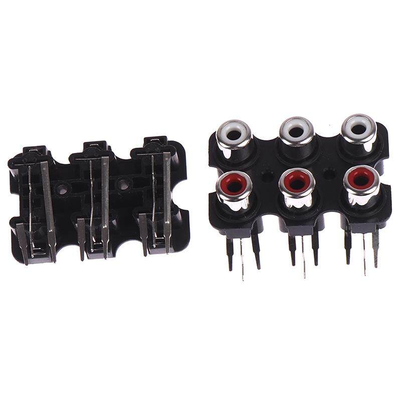 Excellent 5Pcs 6 holes RCA Female Stereo audio Jack AV Audio input ...