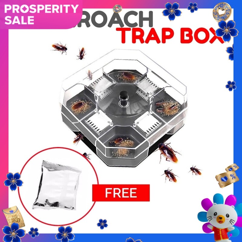 Reuseable Cockroach Trap Box Non Toxic Bait Box Insert Killer Effective ...