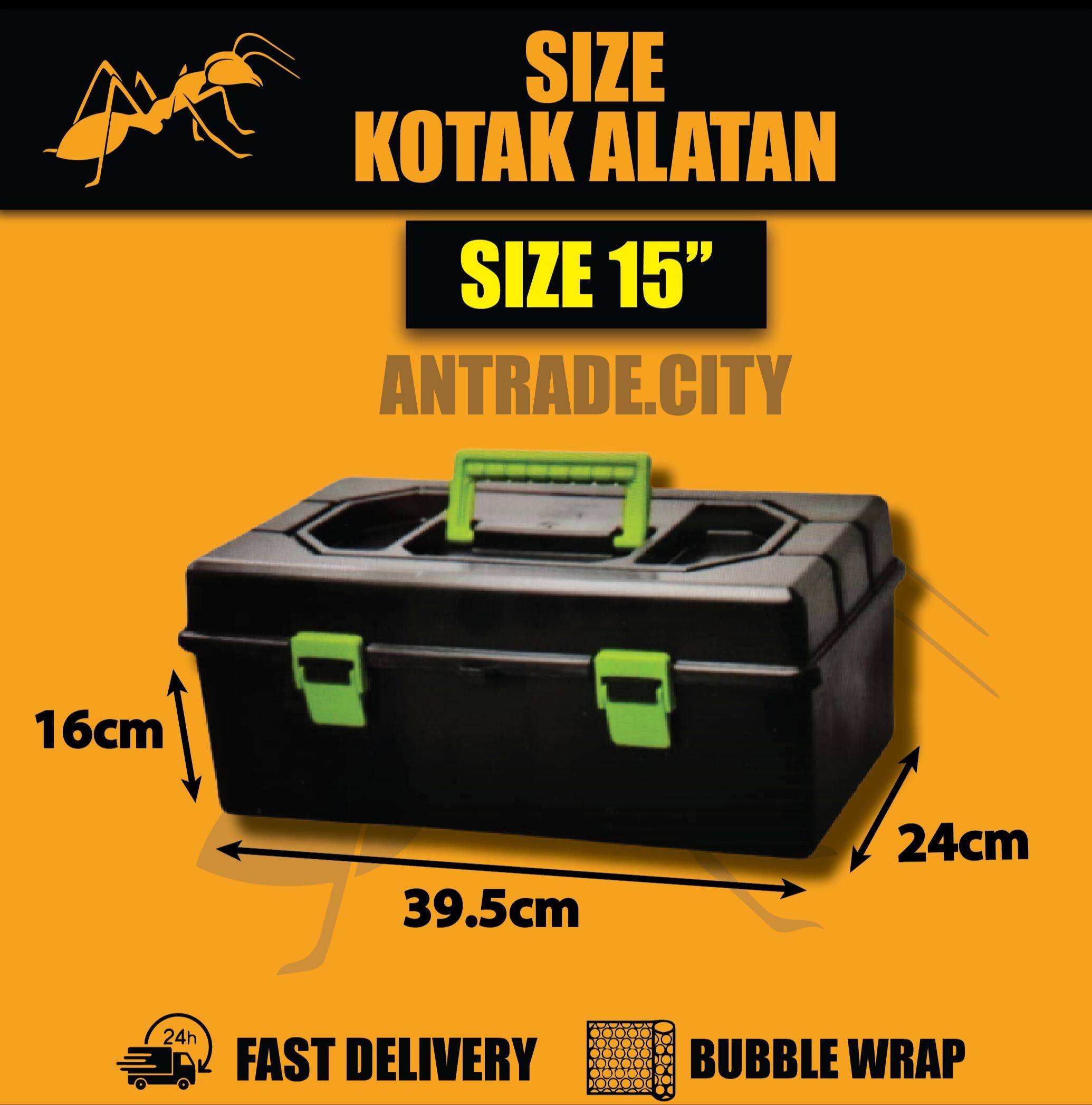 Plastik Kotak Alatan (14" / 15'') / HEAVY DUTY Toolbox Plastic Multi ...